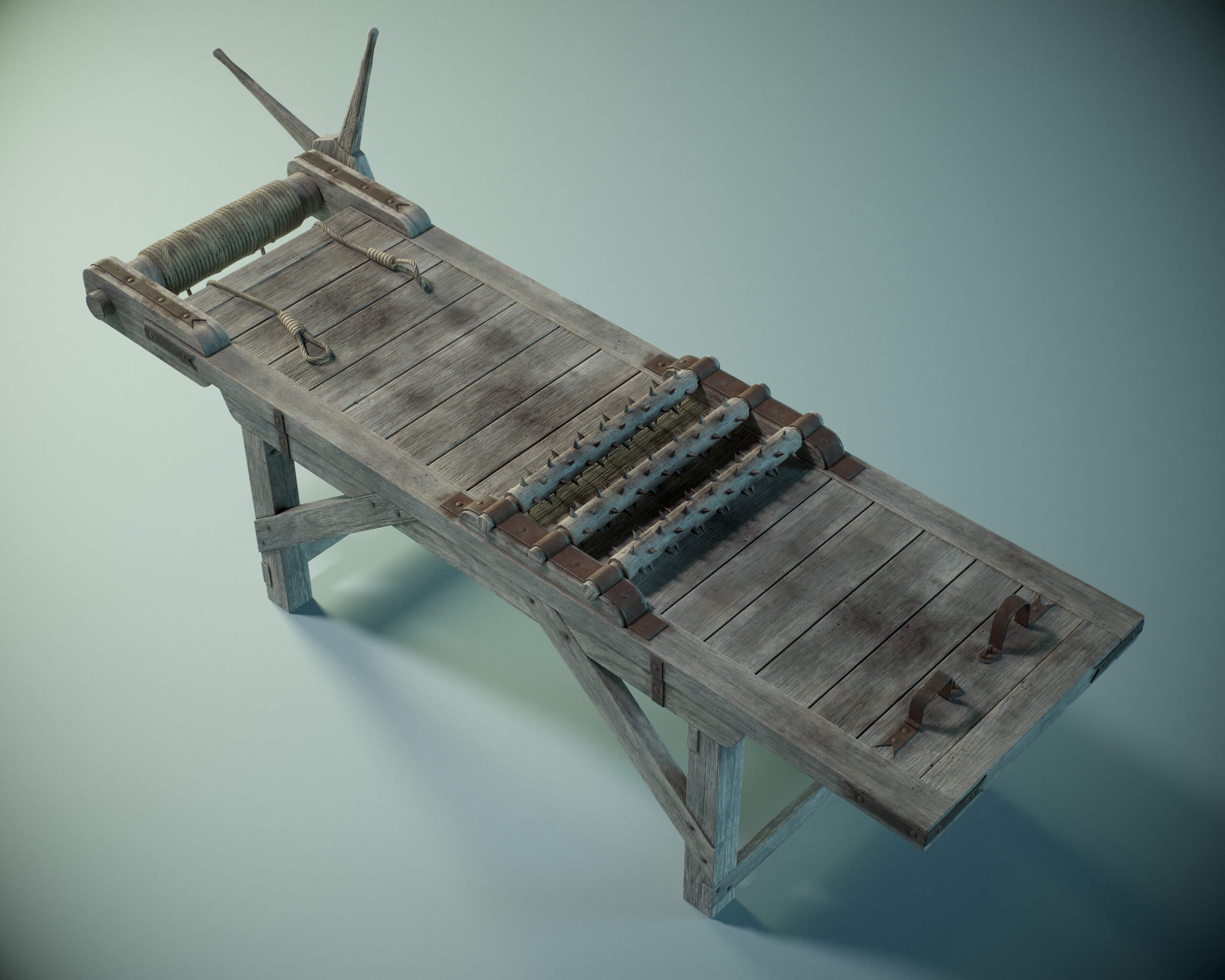 Medieval Torture Rack PBR Game Ready - 3D Model by YuriBarinov