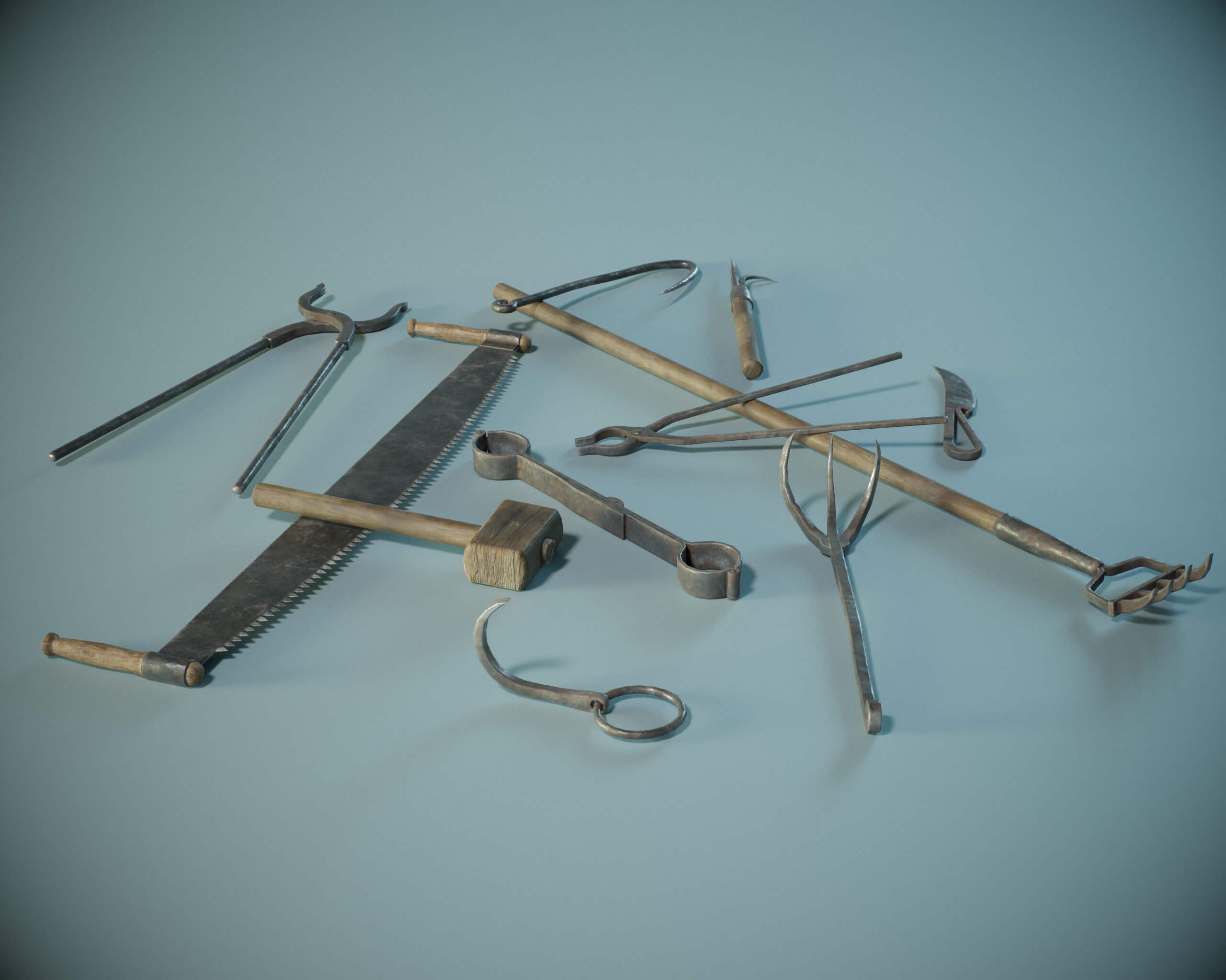 Medieval Torture Tools PBR Game Ready - 3D Model by YuriBarinov