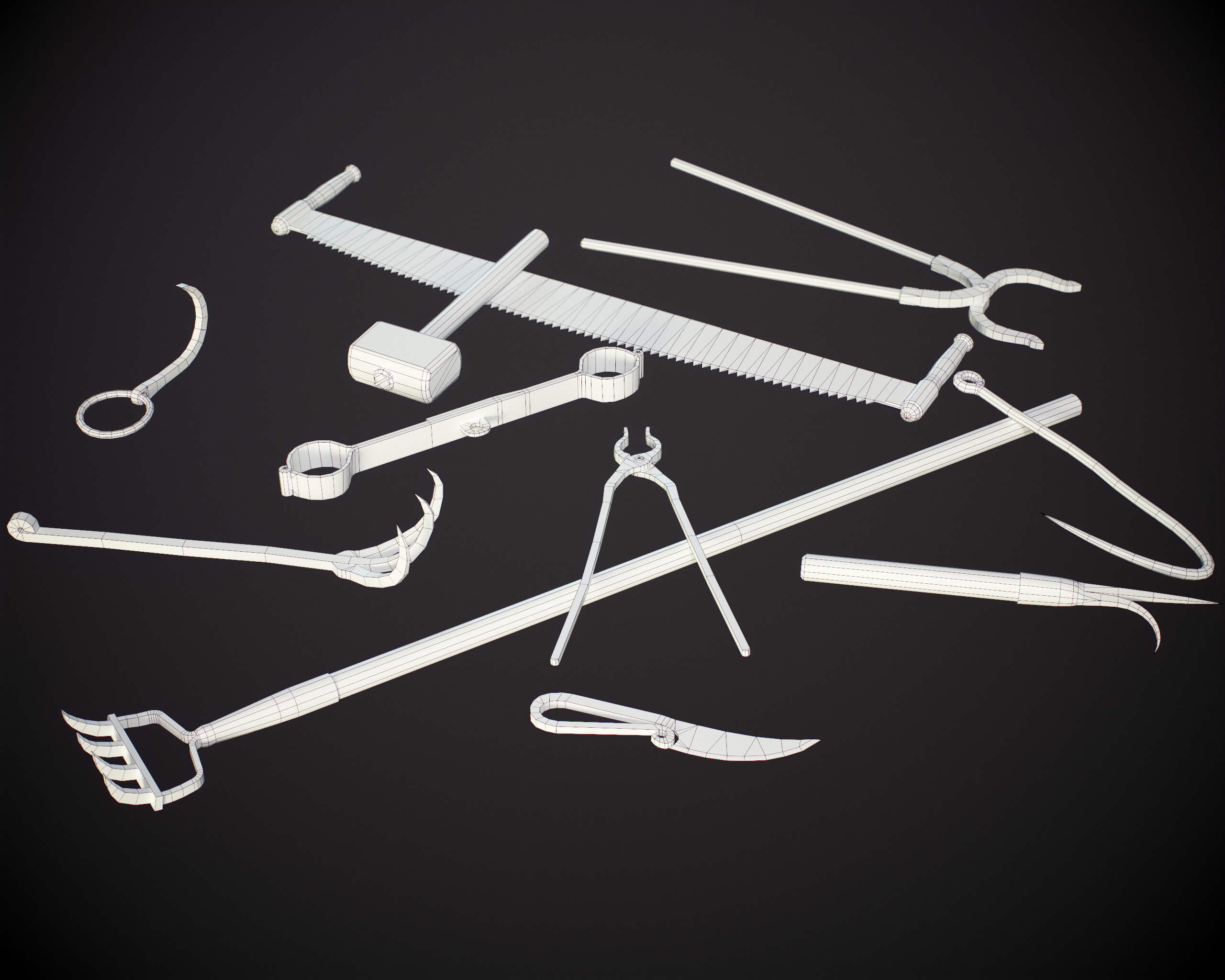 Medieval Torture Tools PBR Game Ready - 3D Model by YuriBarinov