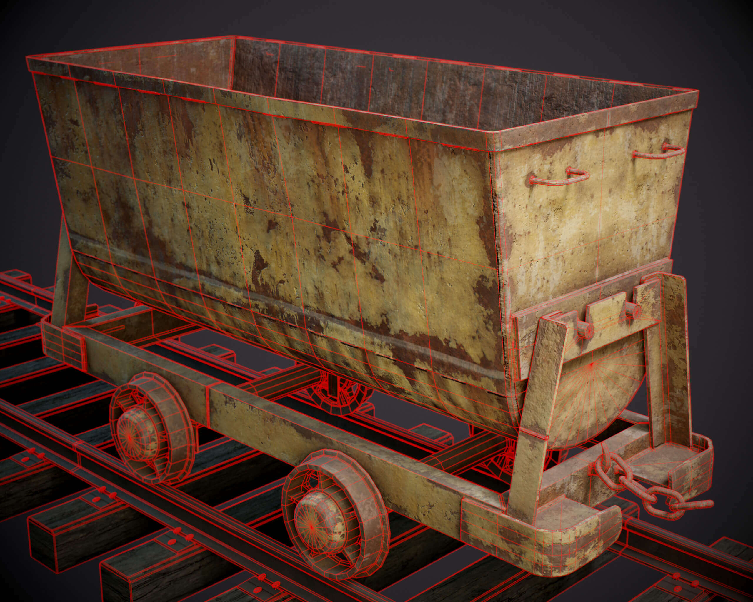 Mine Trolley PBR - 3D Model by YuriBarinov