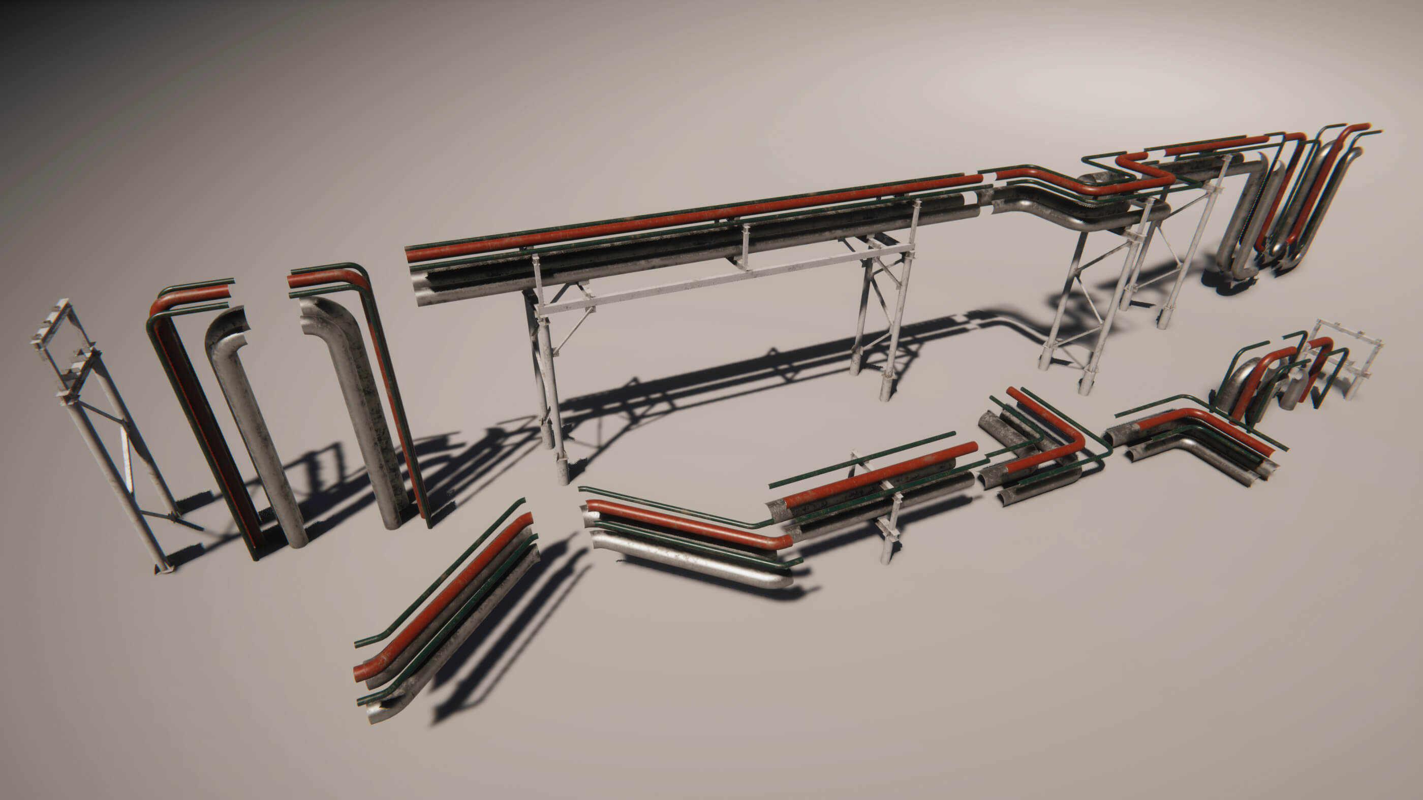 Modular Industrial Pipeline - 3D Model by YuriBarinov