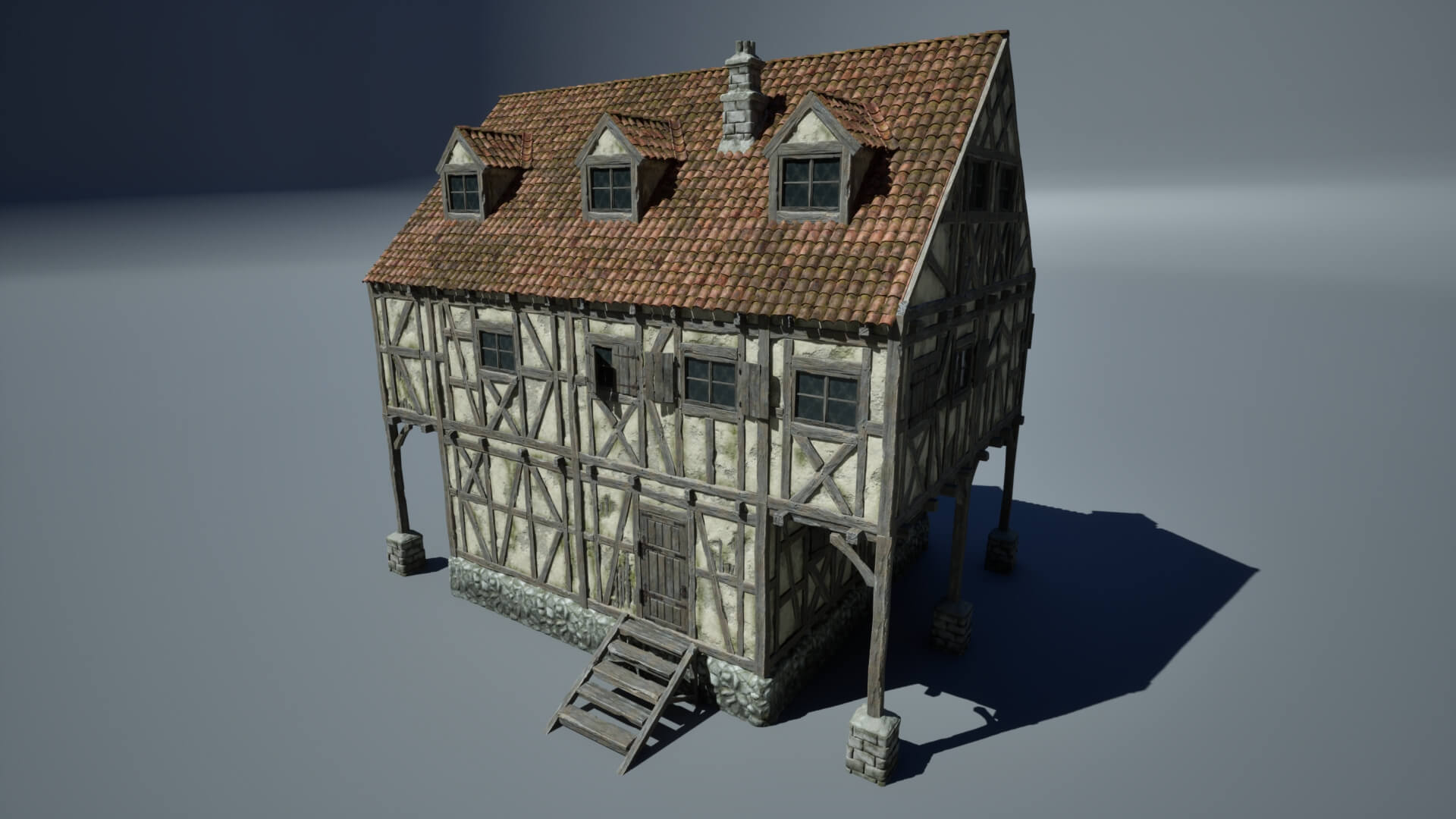 Modular Medieval Houses Game Ready - 3D Model by YuriBarinov