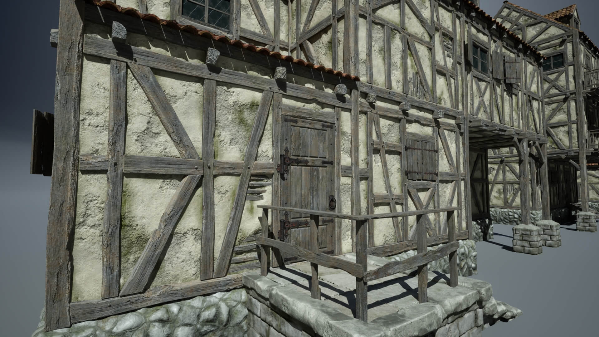 Modular Medieval Houses Game Ready - 3D Model by YuriBarinov