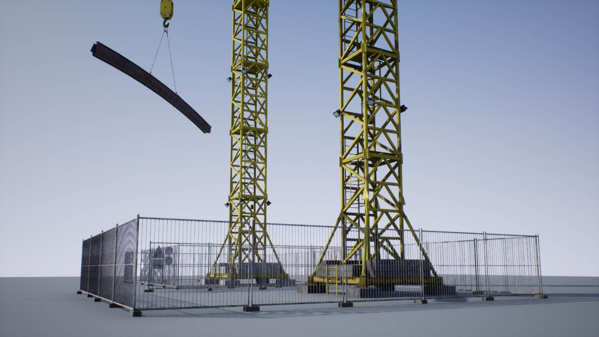 Modular Tower Crane UE4 Unity Game Ready - 3D Model by YuriBarinov