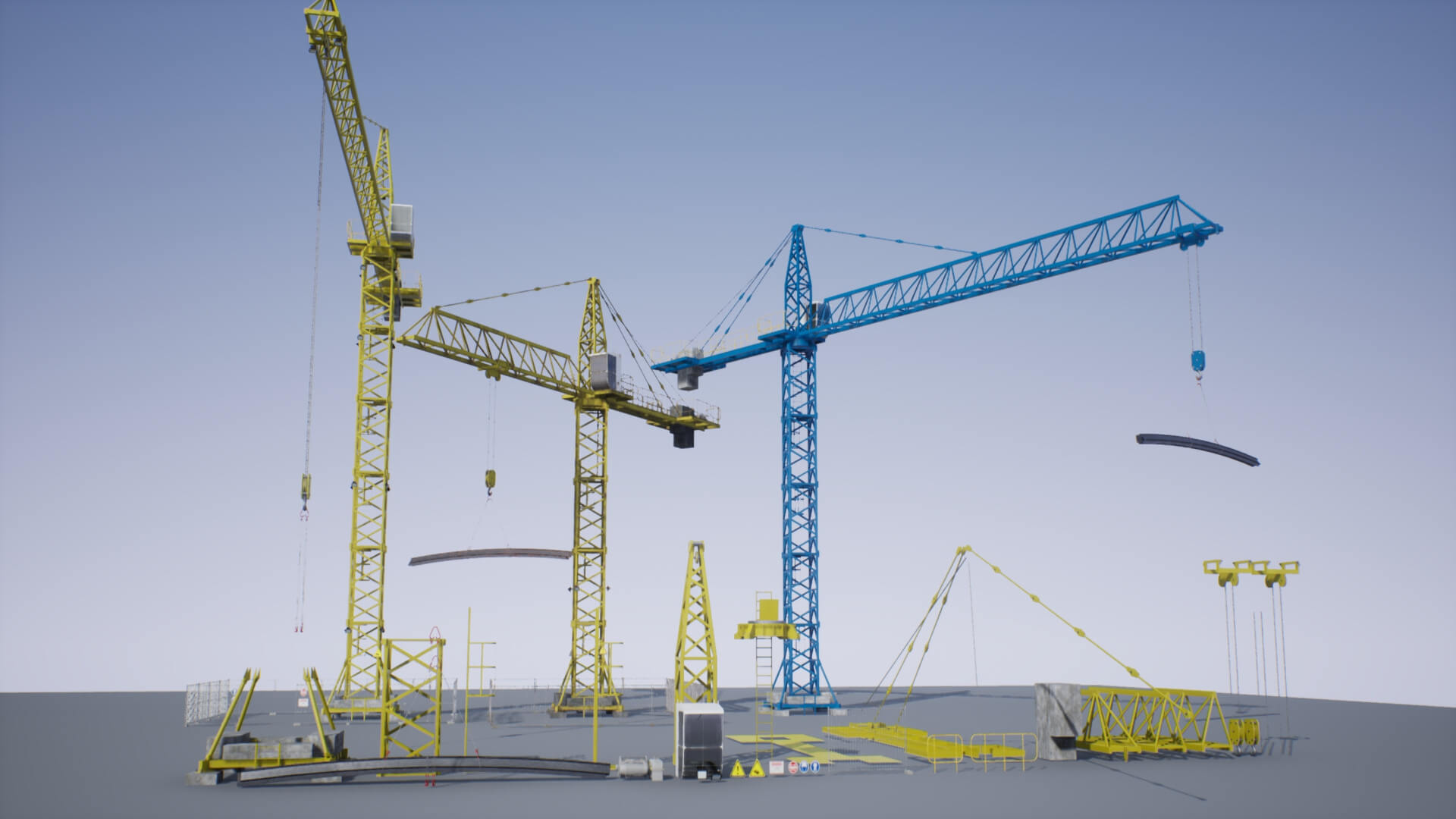 Modular Tower Crane UE4 Unity Game Ready - 3D Model by YuriBarinov