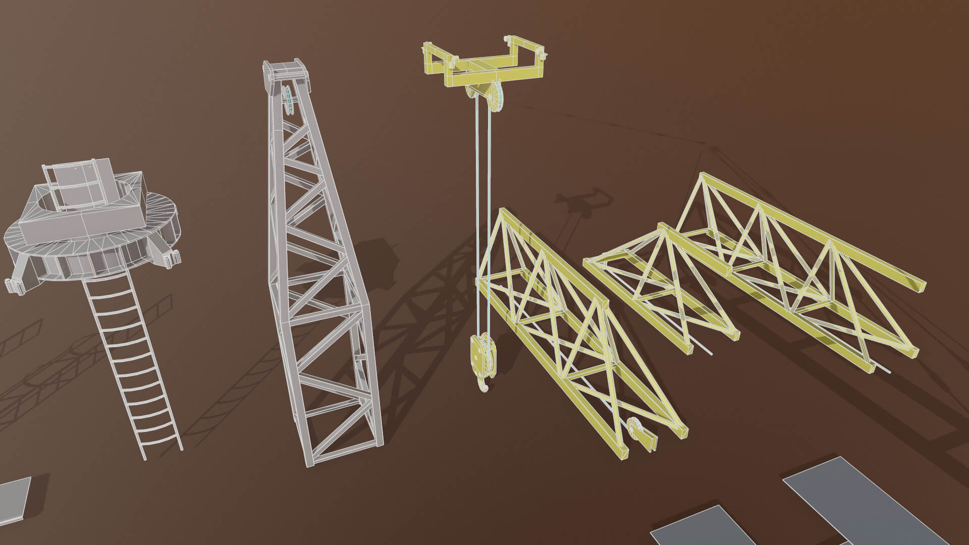 Modular Tower Crane UE4 Unity Game Ready - 3D Model by YuriBarinov