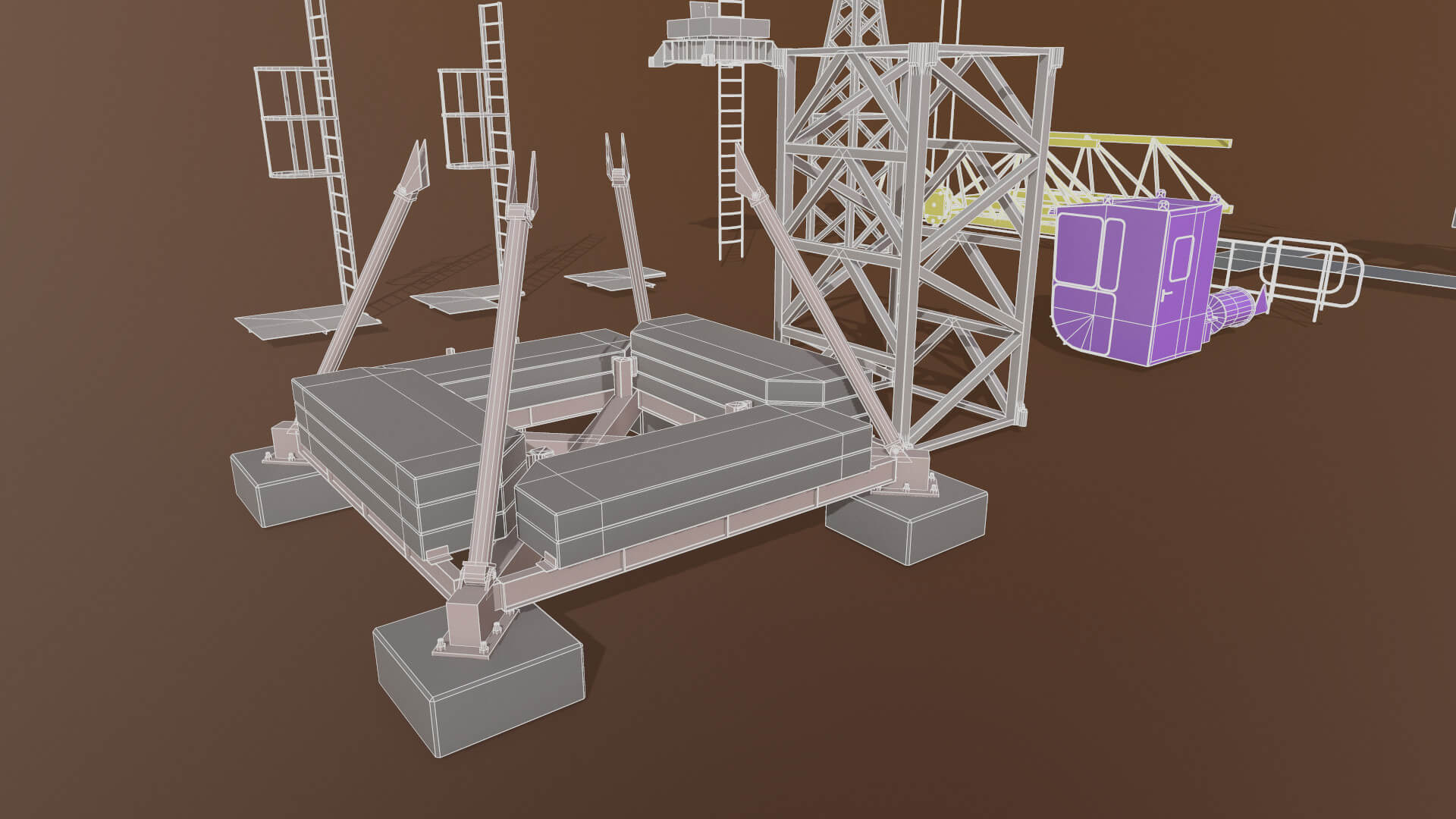 Modular Tower Crane UE4 Unity Game Ready - 3D Model by YuriBarinov