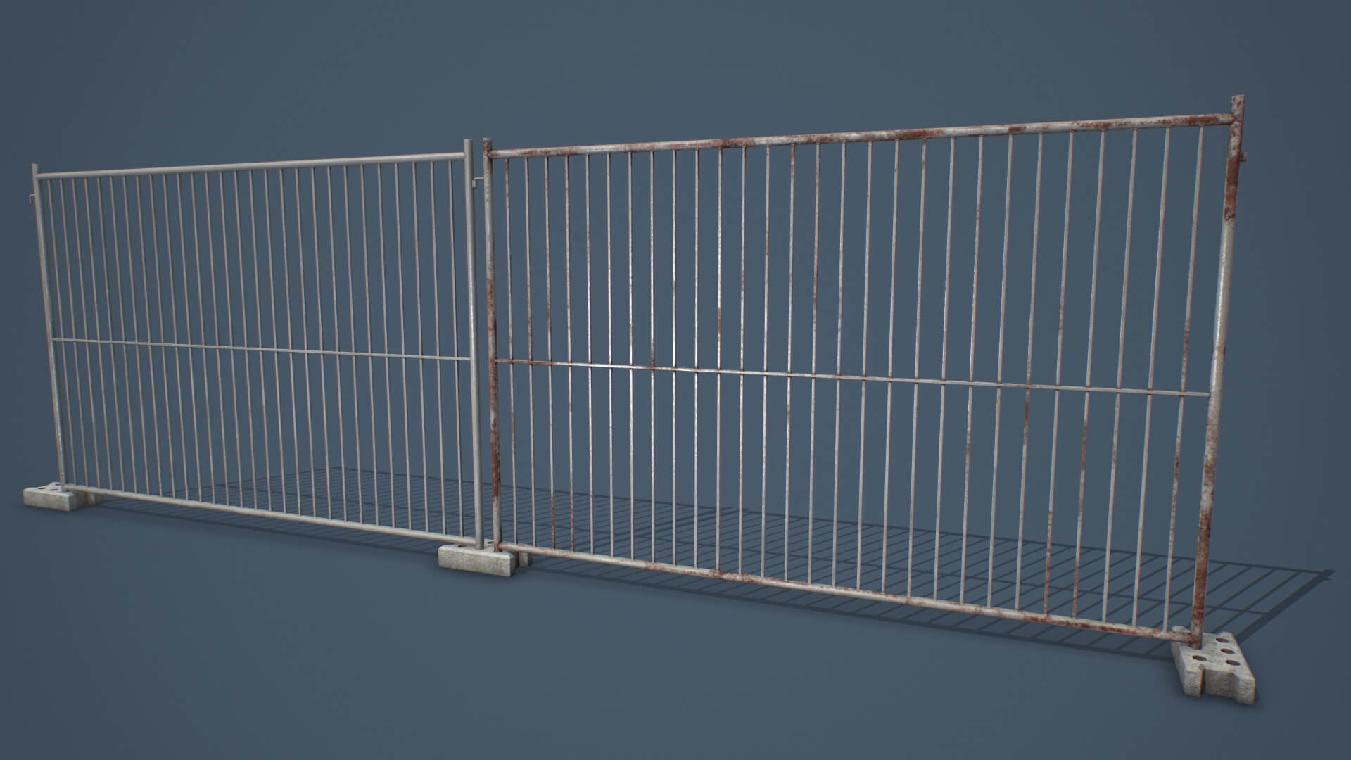 Portable Construction Fence PBR - 3D Model by YuriBarinov