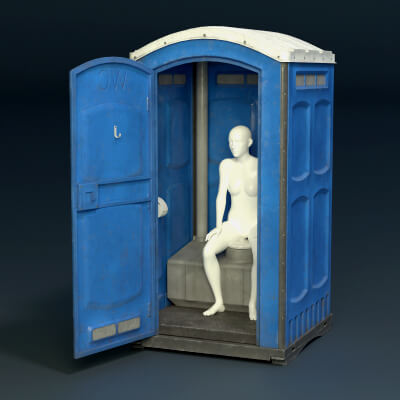 Portable Toilet with Interior G8 Male/Female - Daz Content by YuriBarinov