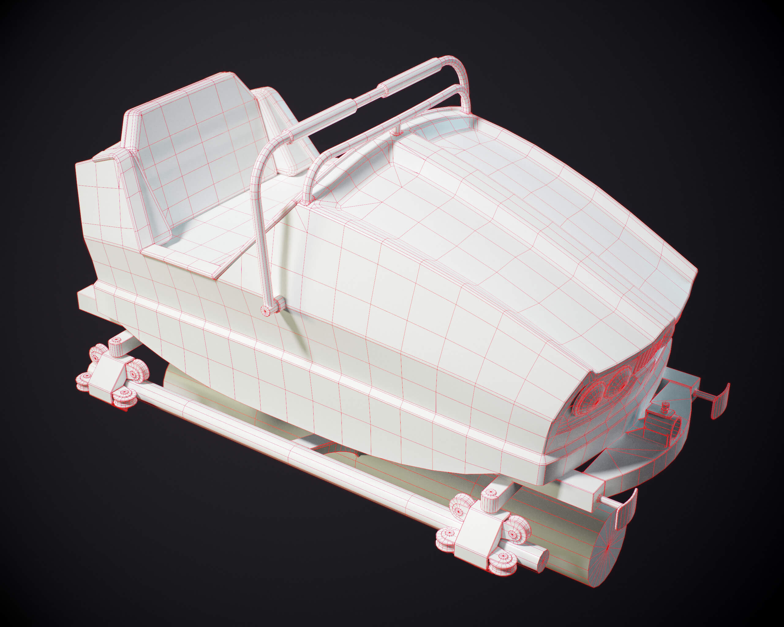 Roller Coaster Cart 02 PBR Game Ready - 3D Model by YuriBarinov