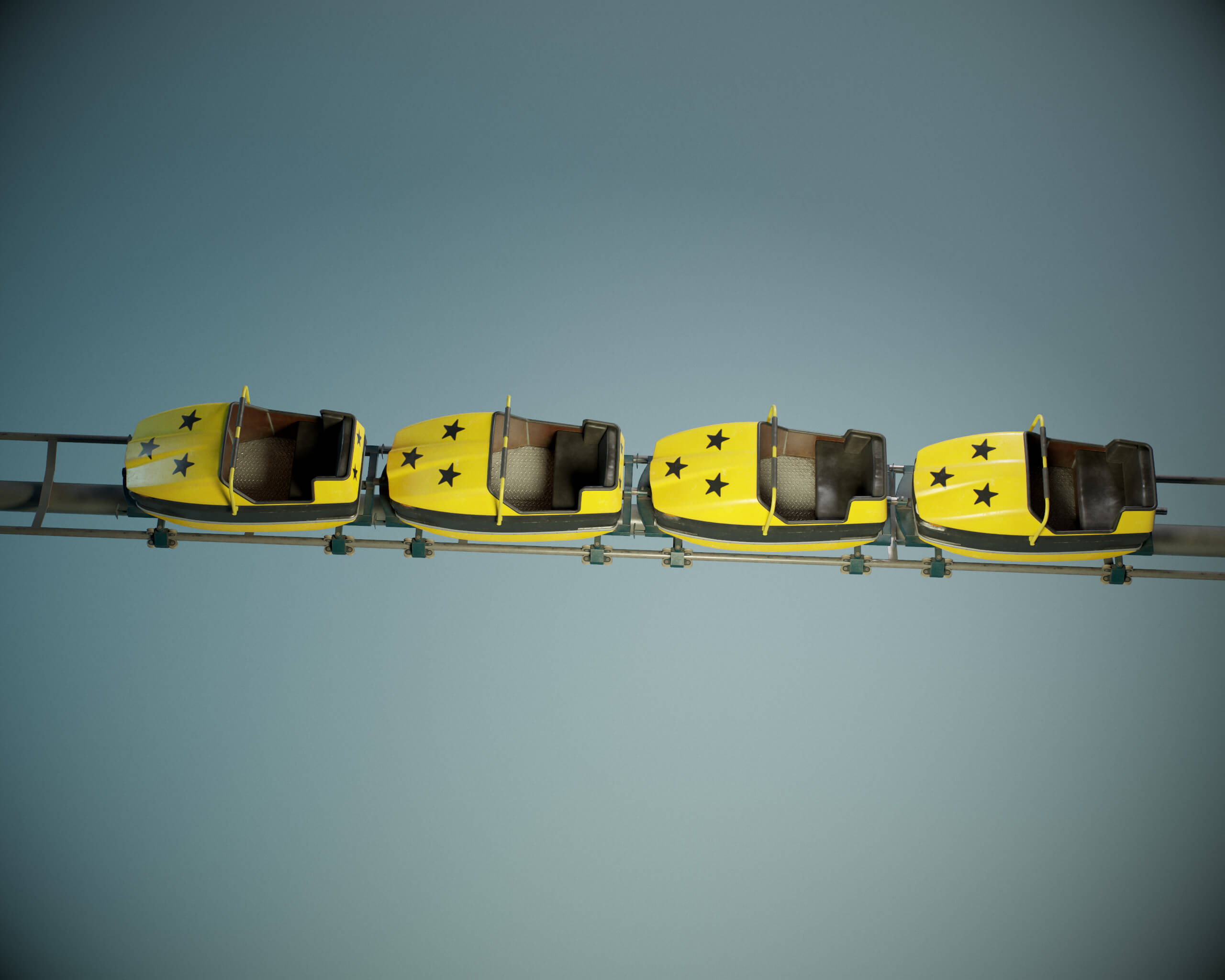 Roller Coaster Cart PBR Game Ready - 3D Model by YuriBarinov