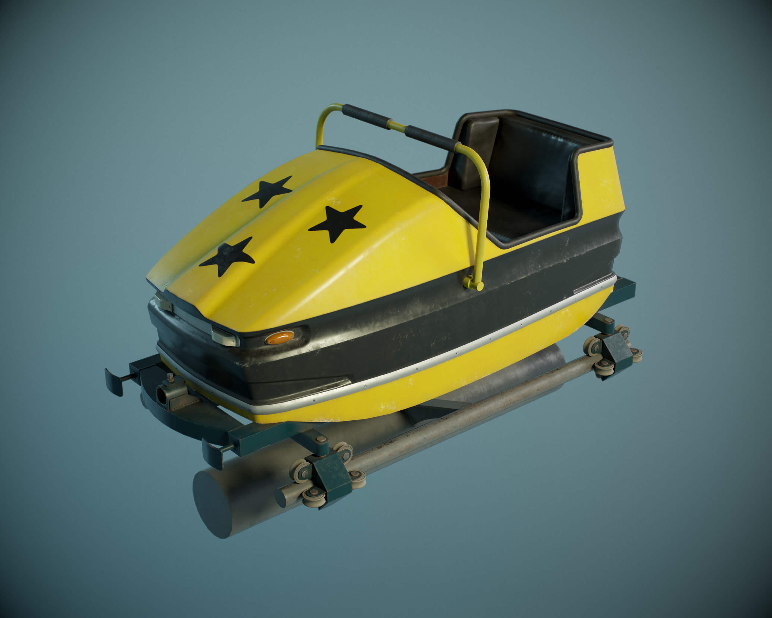 Roller Coaster Cart PBR Game Ready - 3D Model by YuriBarinov
