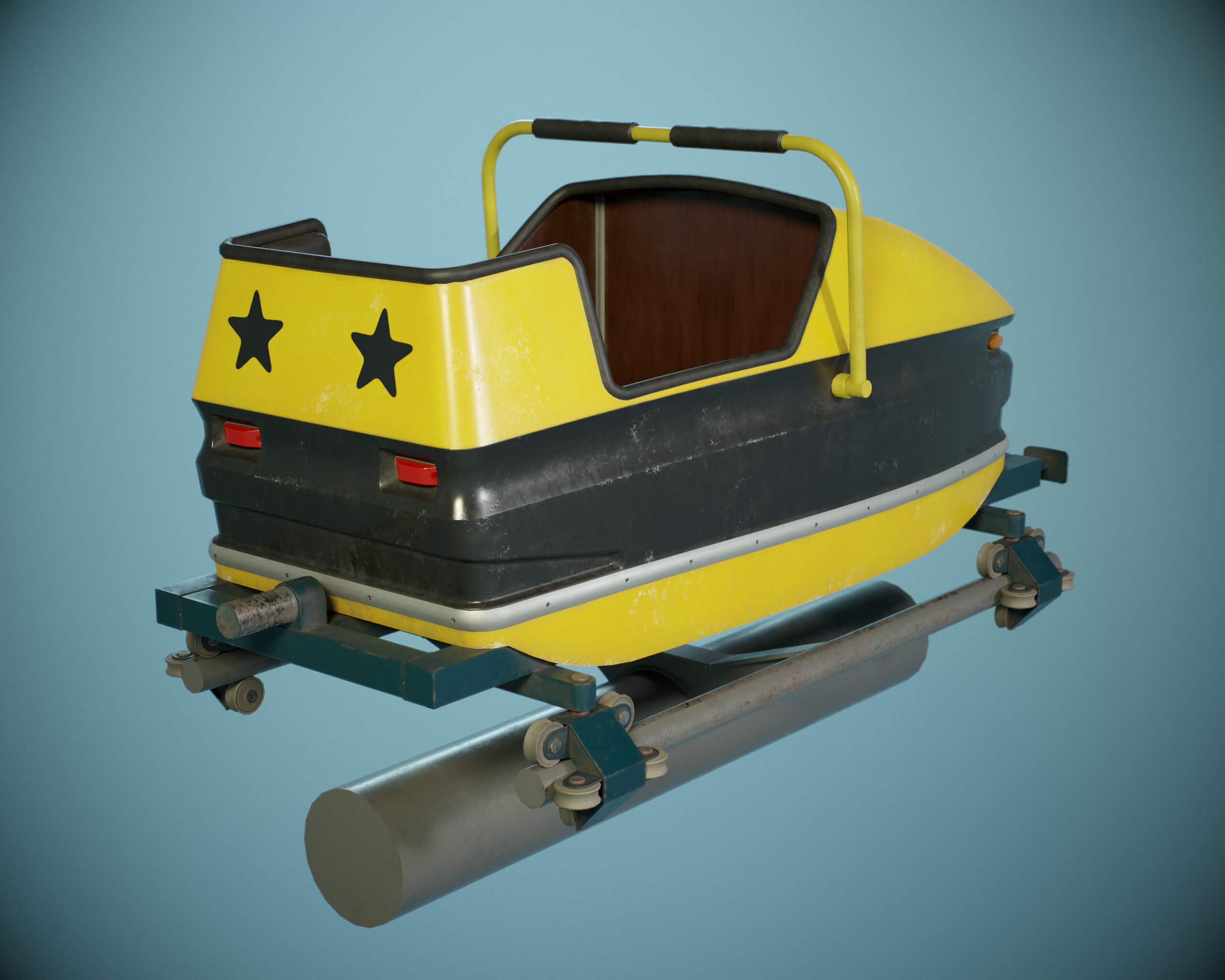 Roller Coaster Cart PBR Game Ready - 3D Model by YuriBarinov