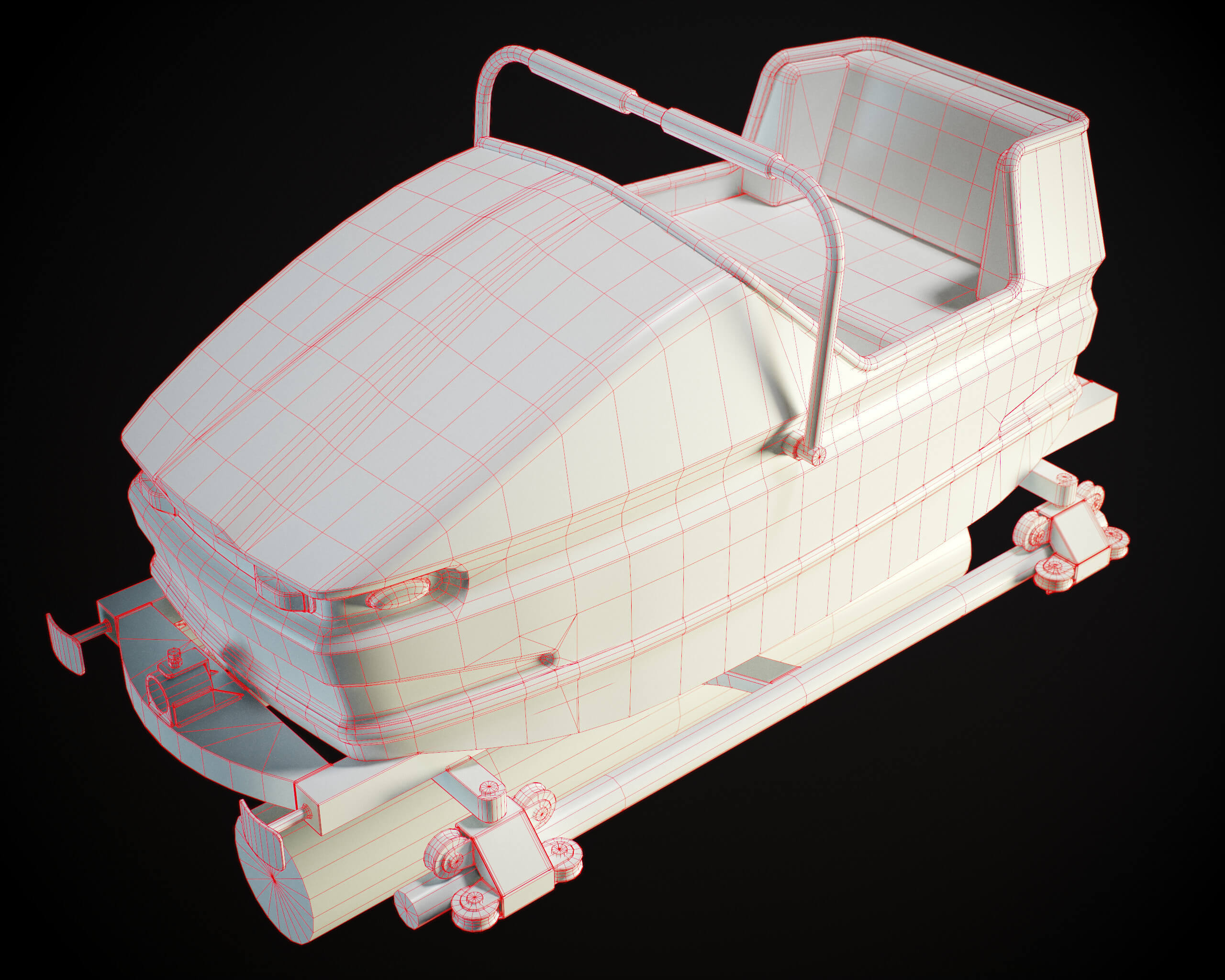 Roller Coaster Cart PBR Game Ready - 3D Model by YuriBarinov