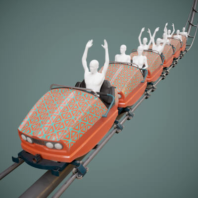 Roller Coaster Scene G8 Male/Female - Daz Content by YuriBarinov