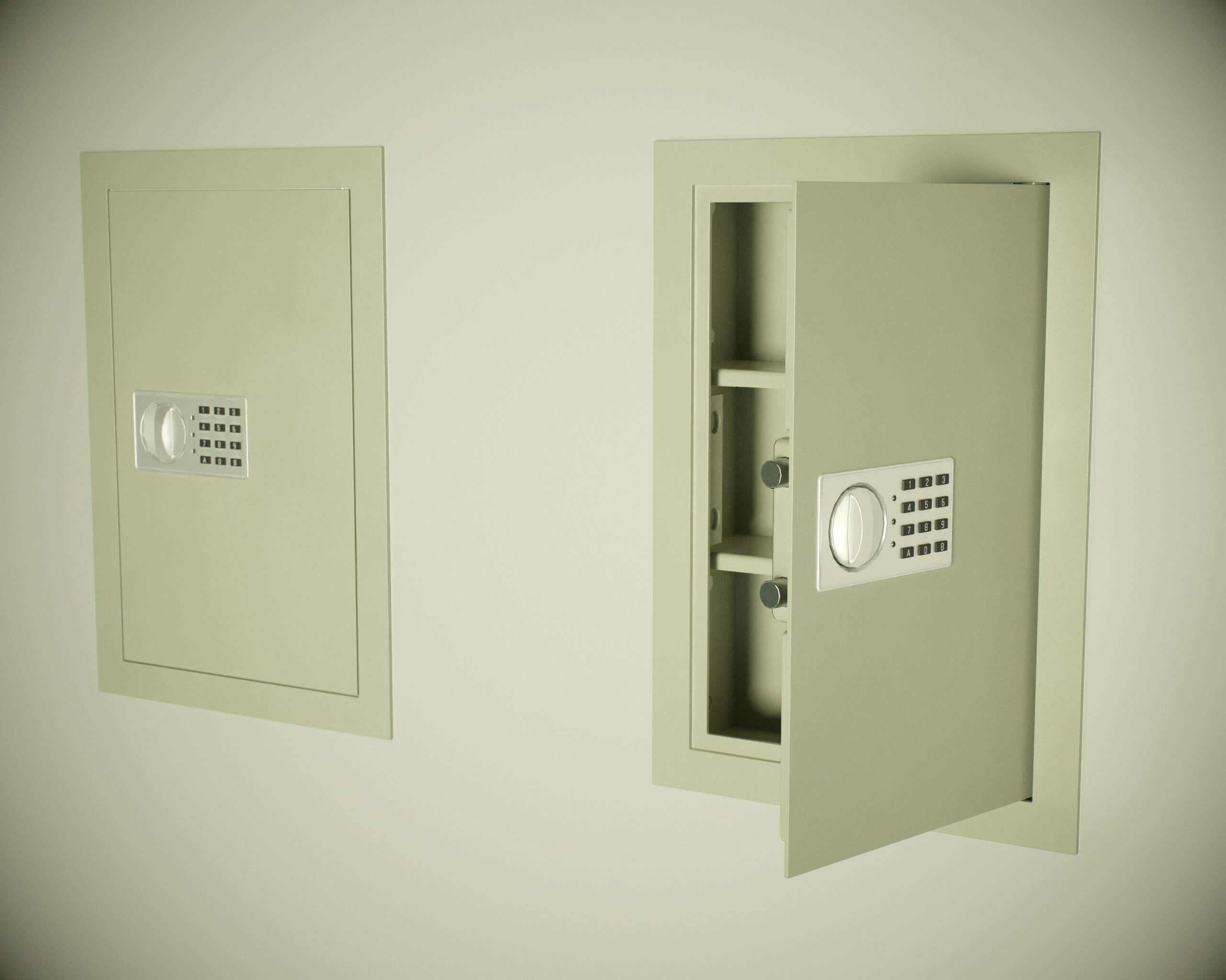 Wall Mounted Safe PBR - 3D Model by YuriBarinov