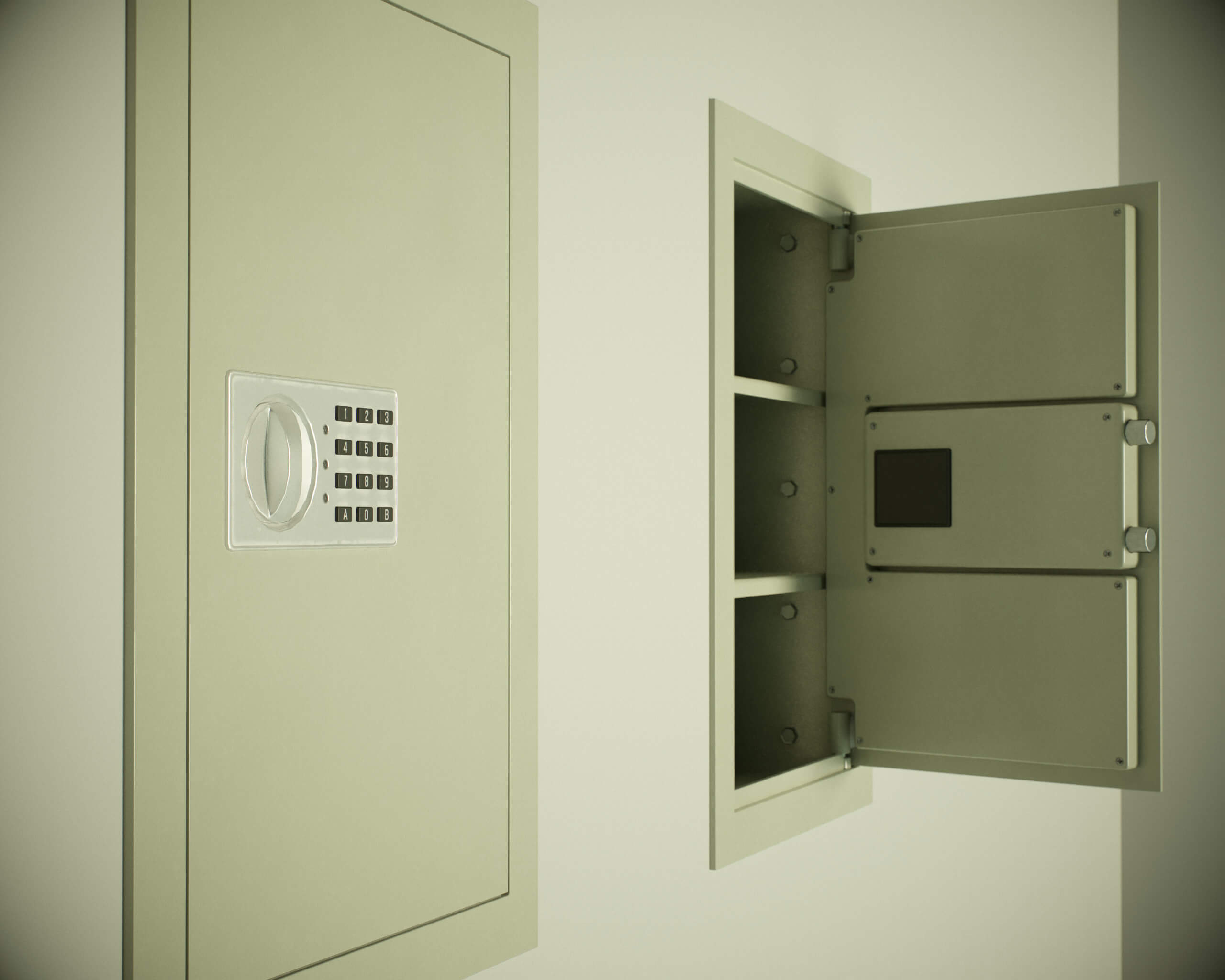 Wall Mounted Safe PBR - 3D Model by YuriBarinov