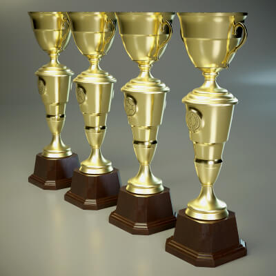 Winner Cup Set PBR - 3D Model by YuriBarinov