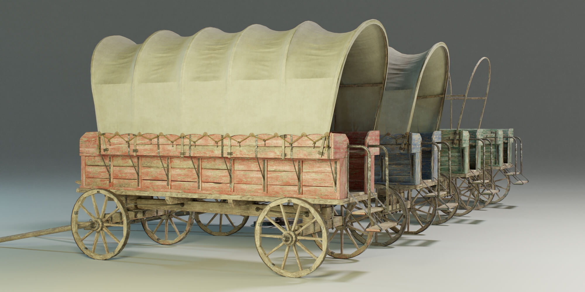 Wooden Medieval Carriage PBR Game Ready - 3D Model by YuriBarinov