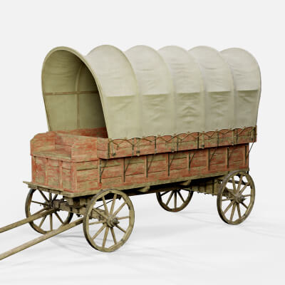 Wooden Medieval Carriage PBR Game Ready - 3D Model by YuriBarinov