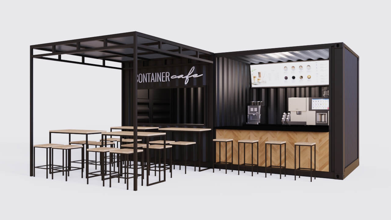 20ft Container Cafe - 3D Model by yurry