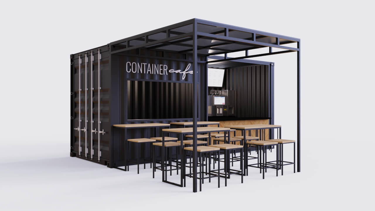 20ft Container Cafe - 3D Model by yurry