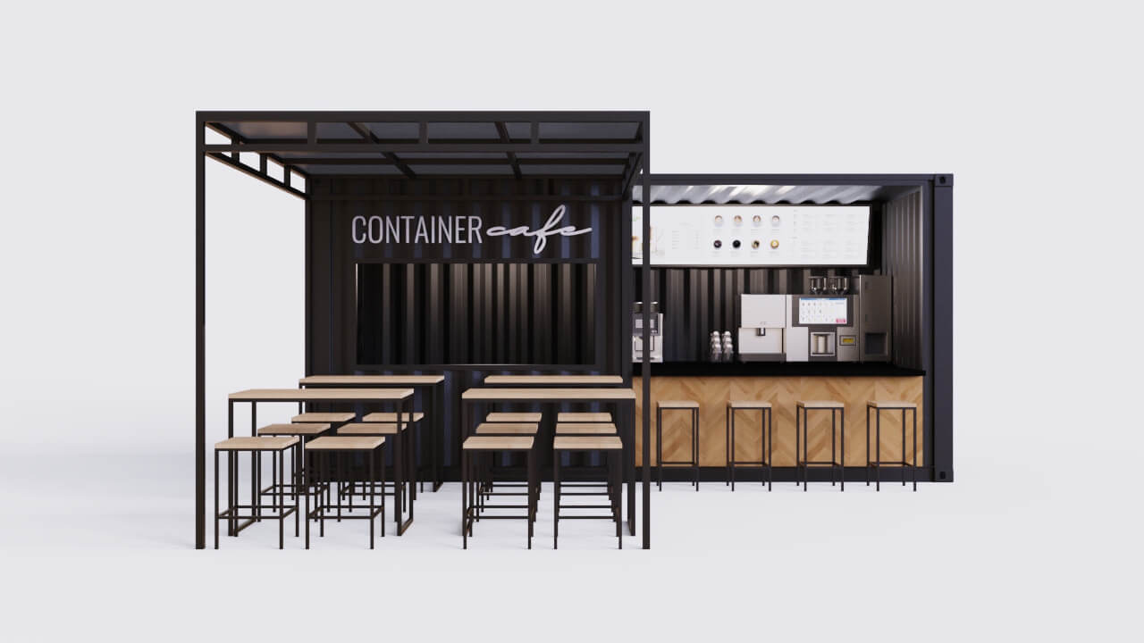 20ft Container Cafe - 3D Model by yurry