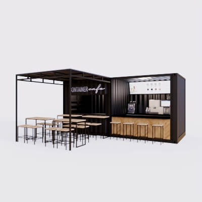 20Ft Container Cafe - Stock Image by yurry