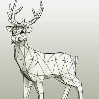 Deer Low Poly - 3D Model by Zahar4yk
