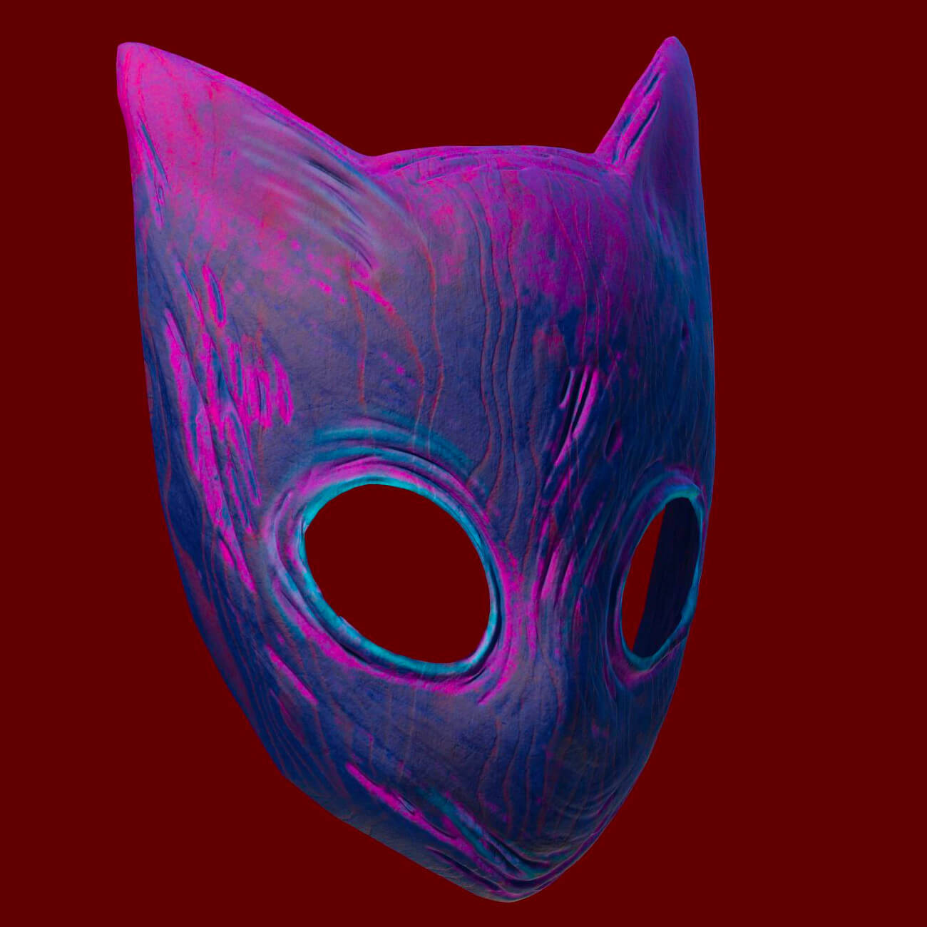 Mask Dark Cat Horror - 3D Model by zaider3d
