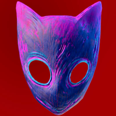 Mask Dark Cat Horror - 3D Model by zaider3d