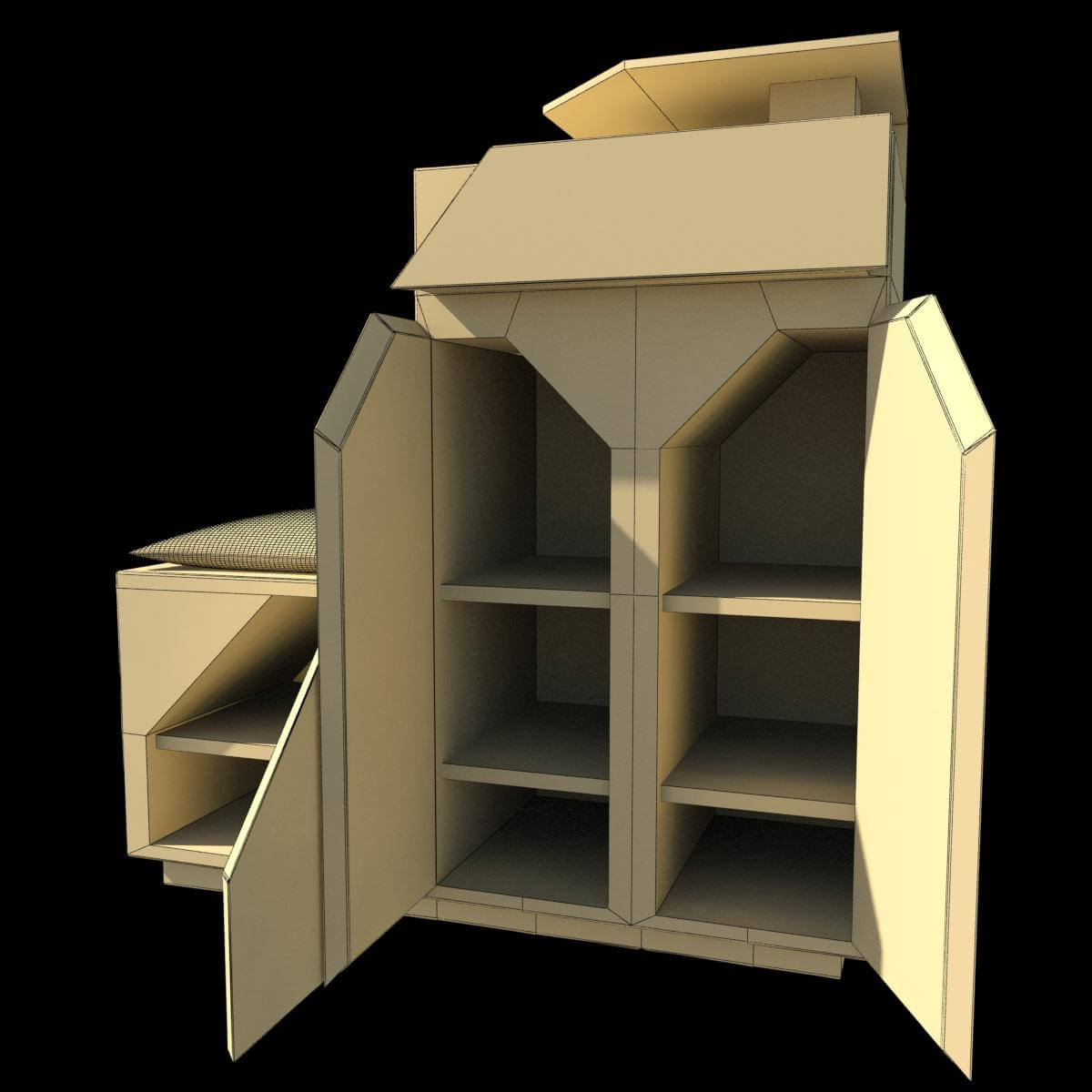 Wall Cupboard - 3D Model by Zakaria art work