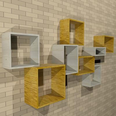 Box Wall Shelves - 3D Model by Zakaria art work