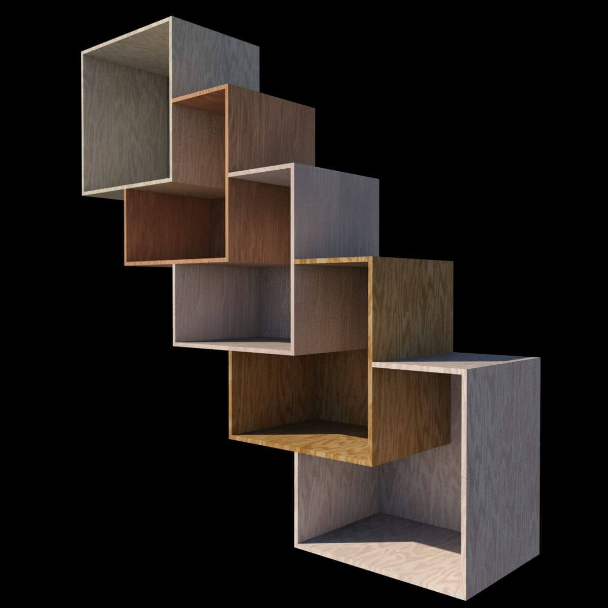 Modular Cube Shelves - 3D Model by Zakaria art work