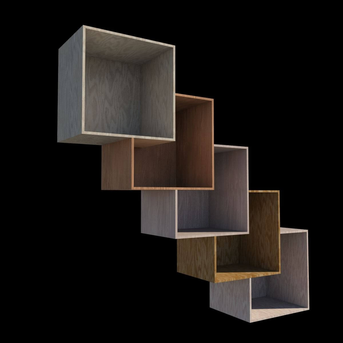 Modular Cube Shelves - 3D Model by Zakaria art work