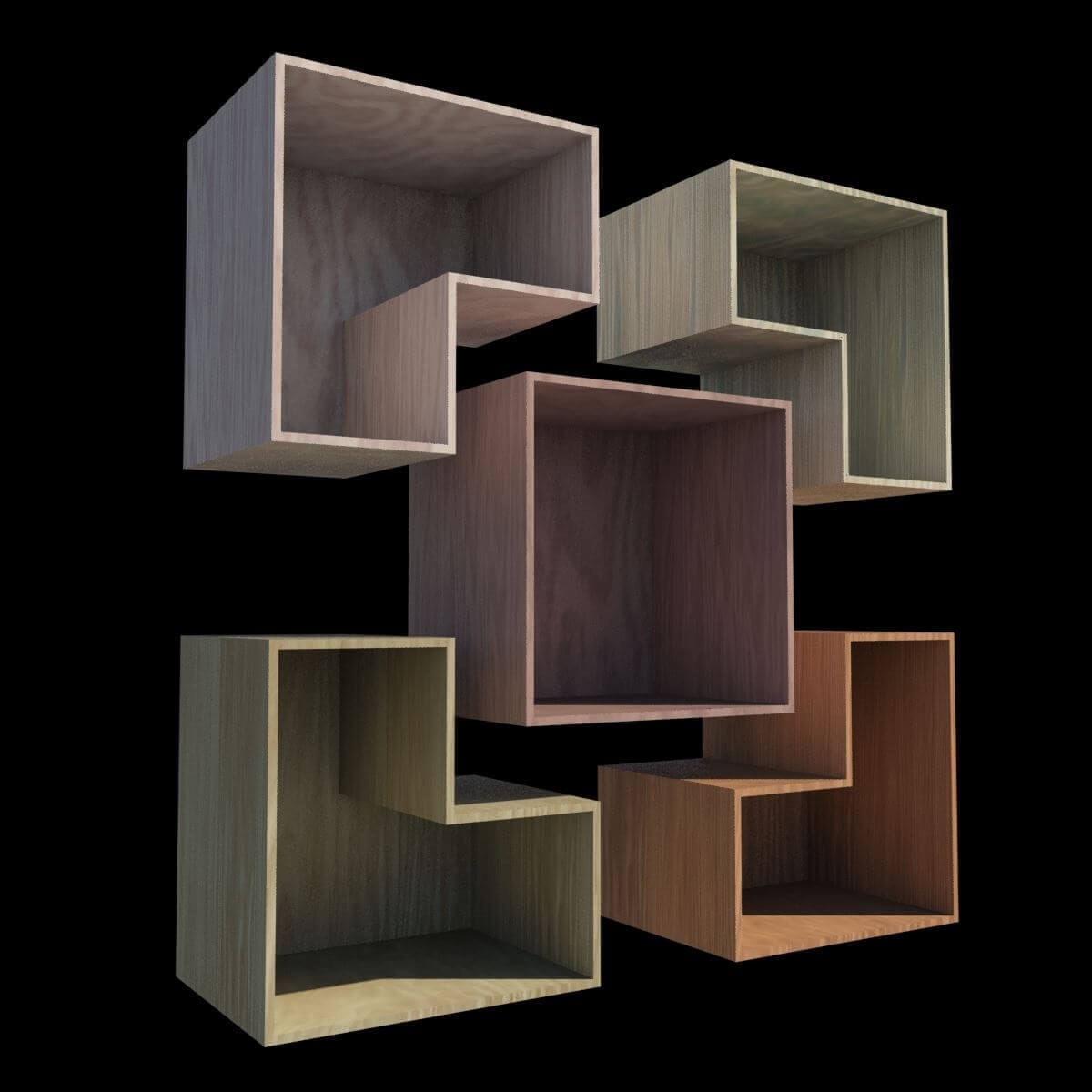 Modular Cube Shelves - 3D Model by Zakaria art work