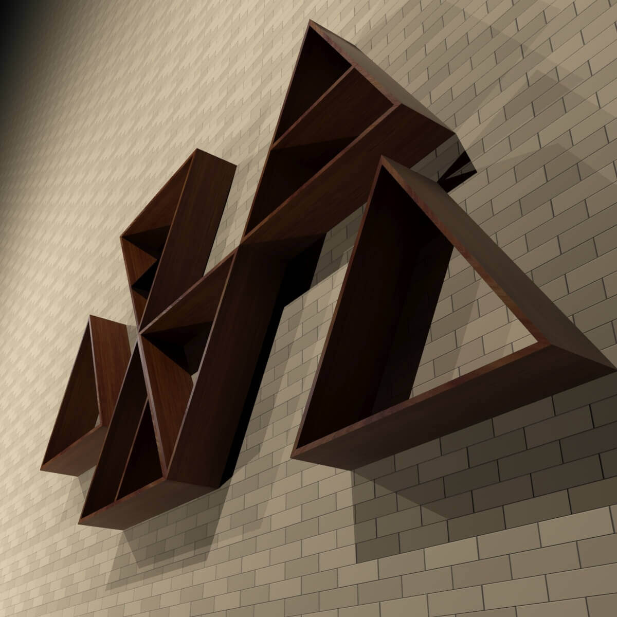 Triangular Wall Shelves - 3D Model by Zakaria art work