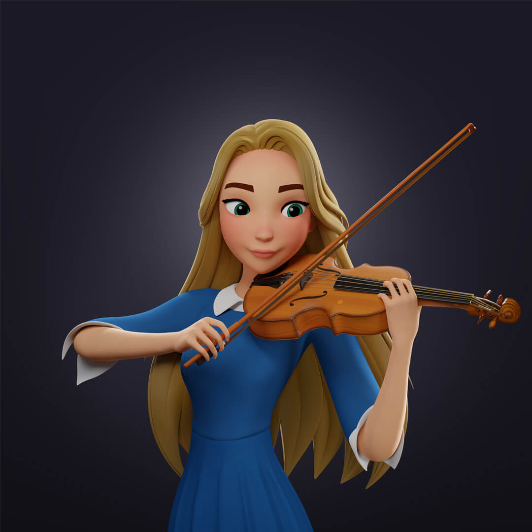 Stylized Violin - 3D Model by zakirablade