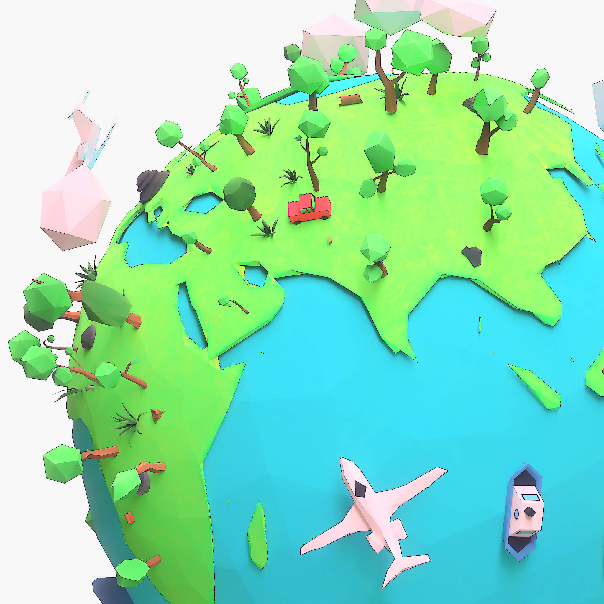 Cartoon Earth Toon - 3D Model by zames1992d