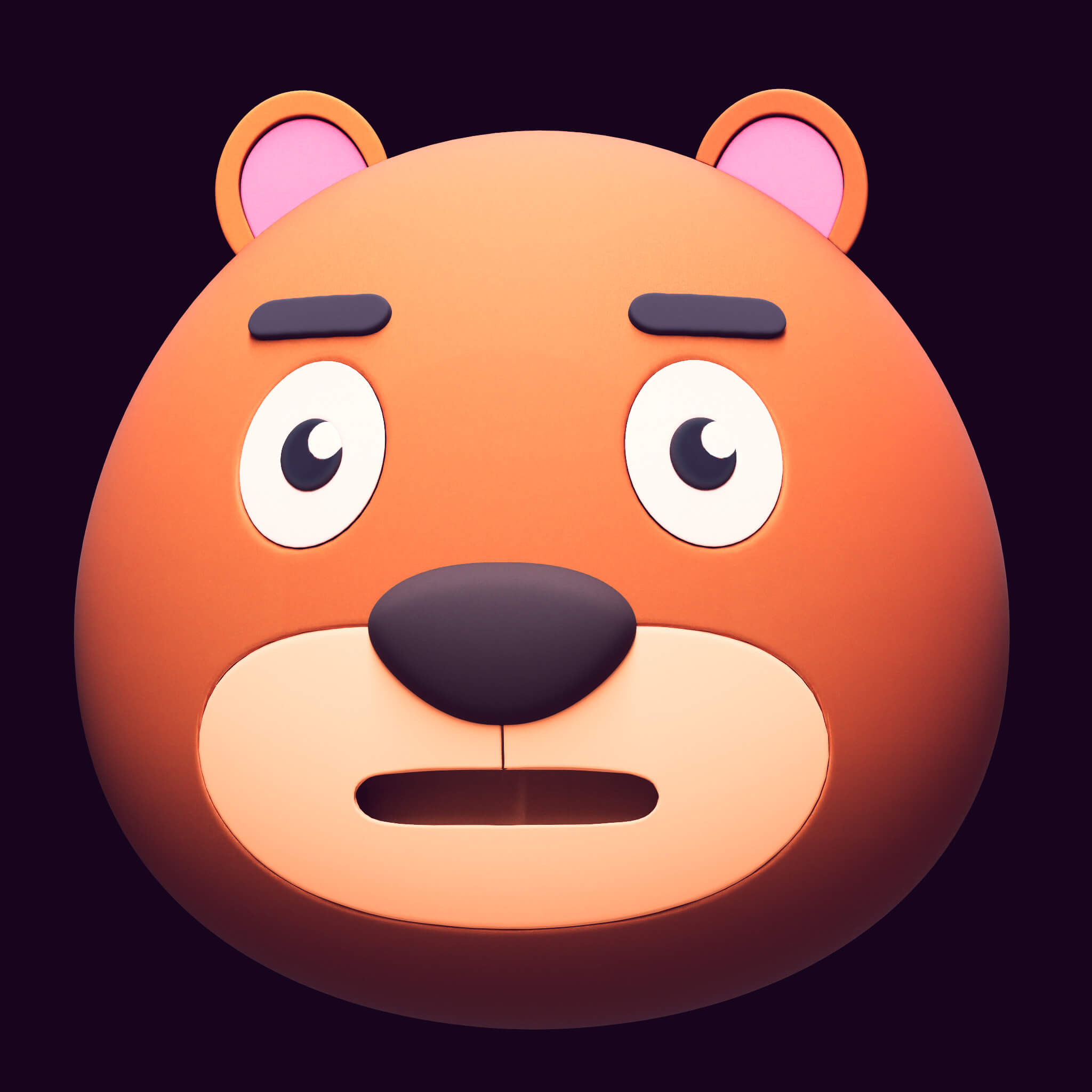 Cartoon Bear Head Pack Emoji - 3D Model by zames1992d