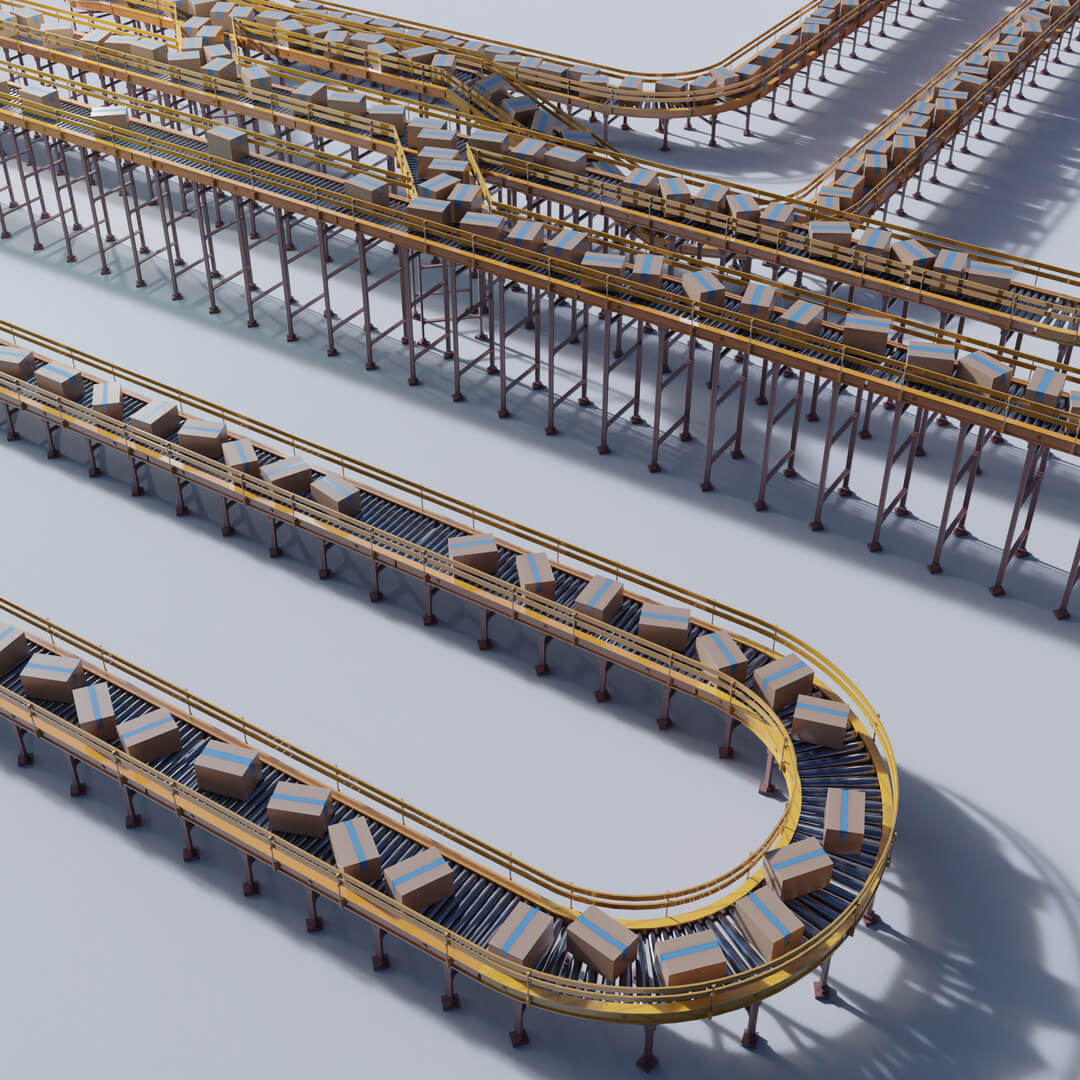 Conveyor Belt Scene and Constructor - 3D Model by zames1992d