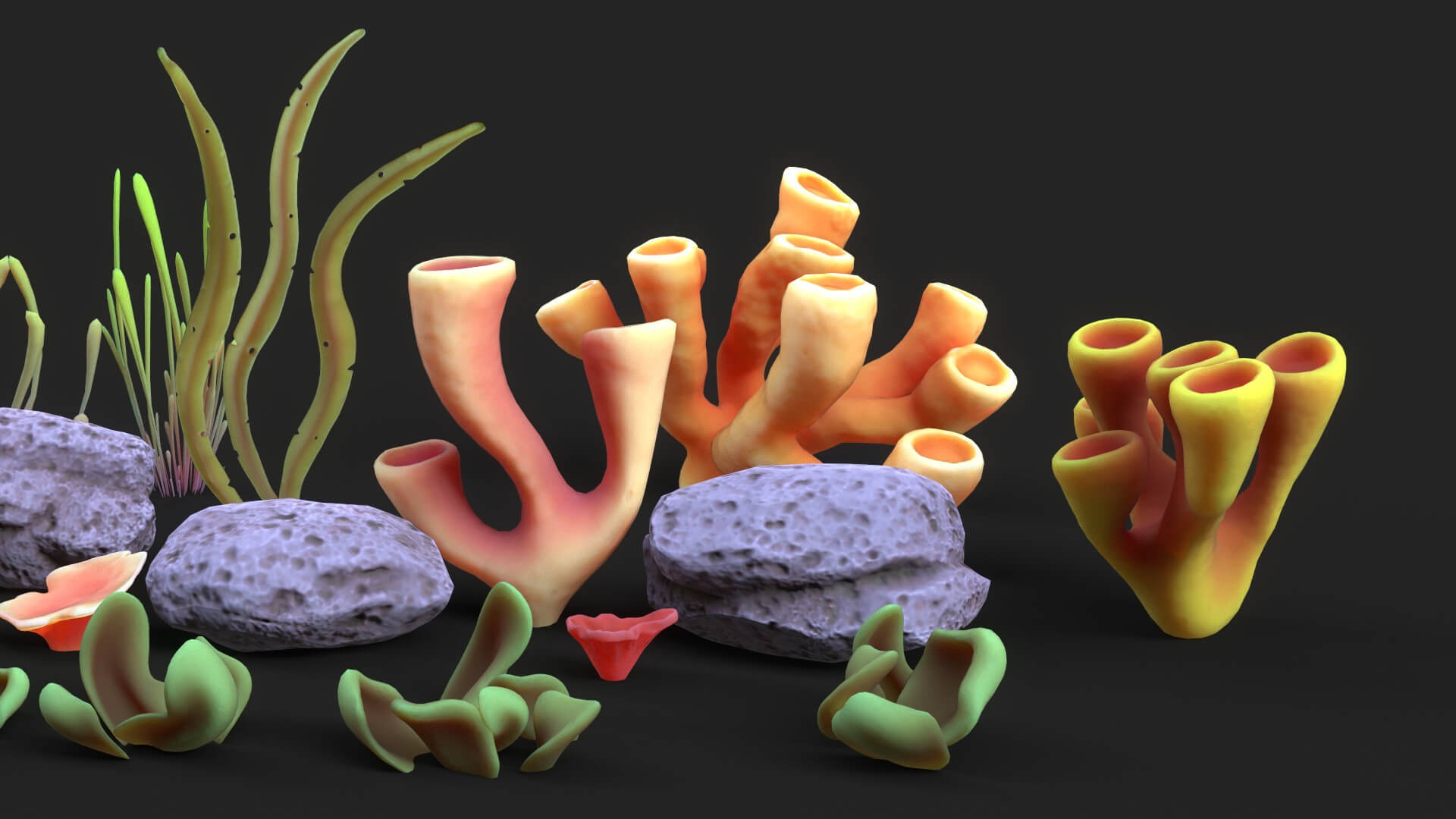 Coral Reef Low Poly - 3D Model by zames1992d