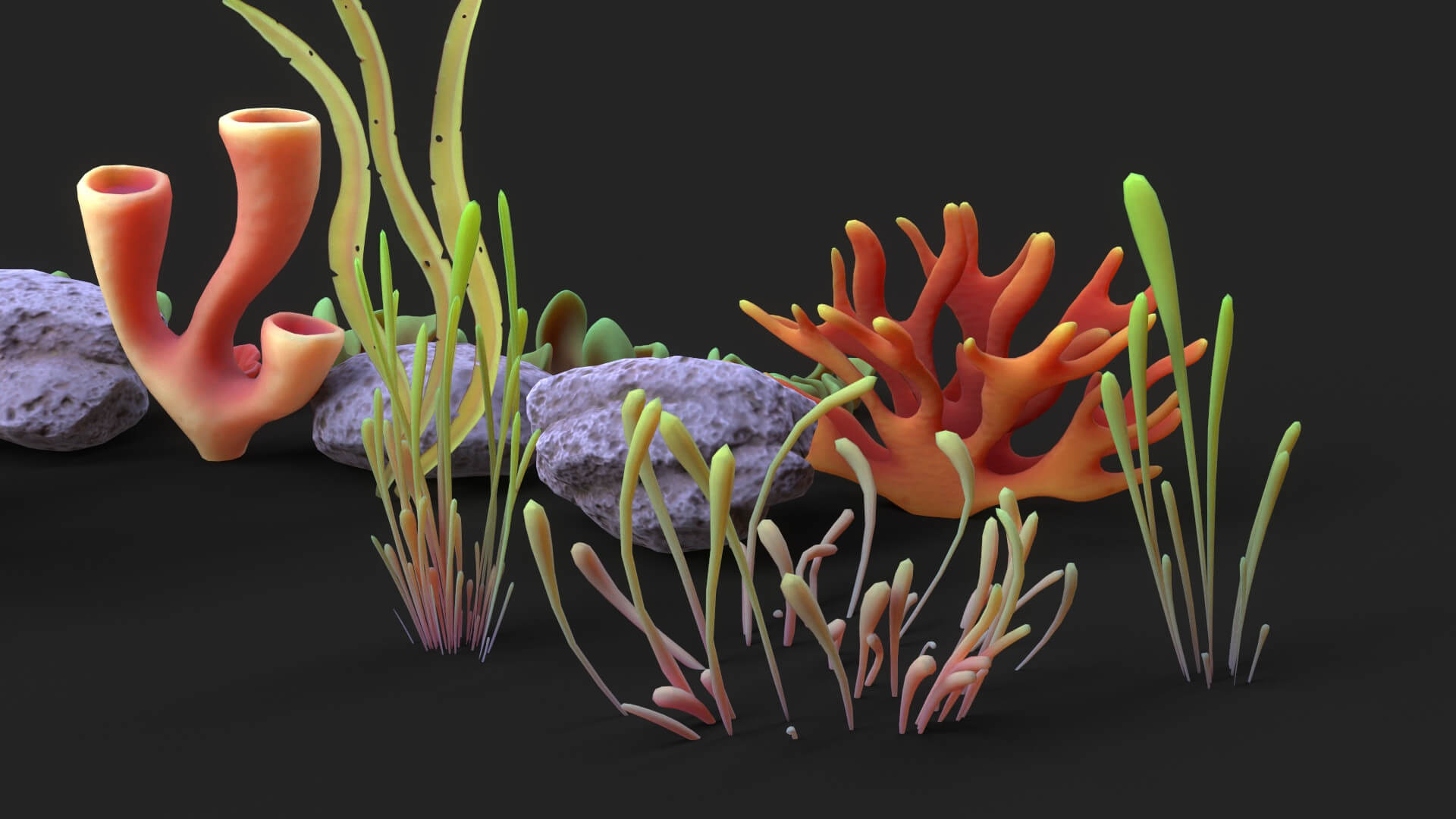 Coral Reef Low Poly - 3D Model by zames1992d
