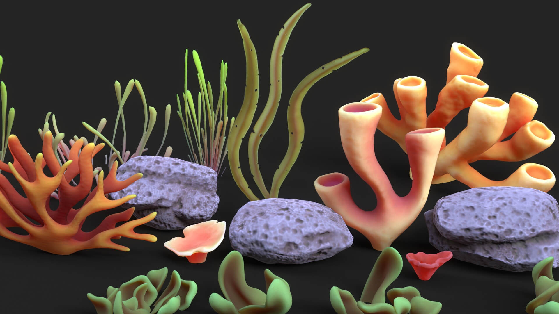 Coral Reef Low Poly - 3D Model by zames1992d