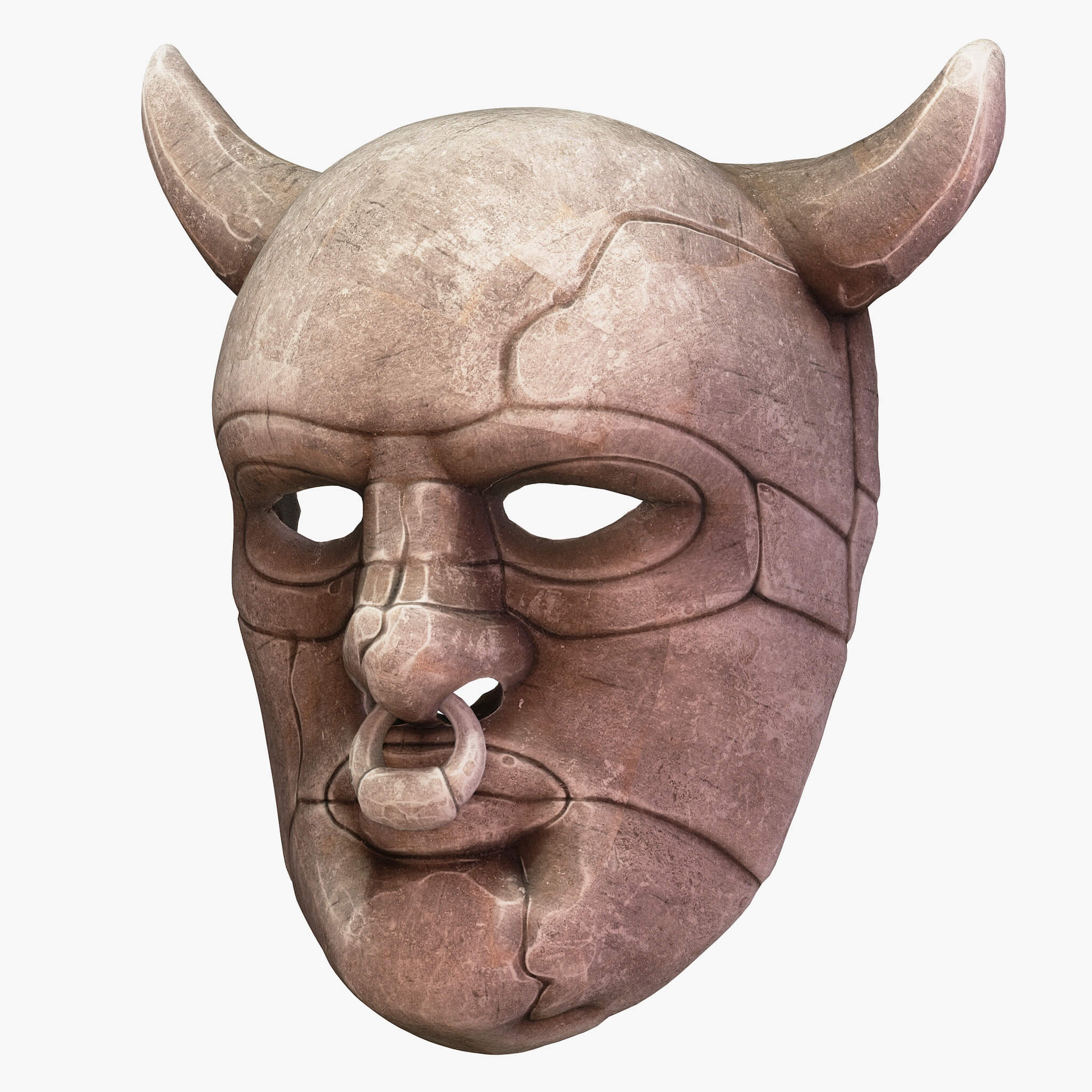 Demon Mask Stone - 3D Model by zames1992d