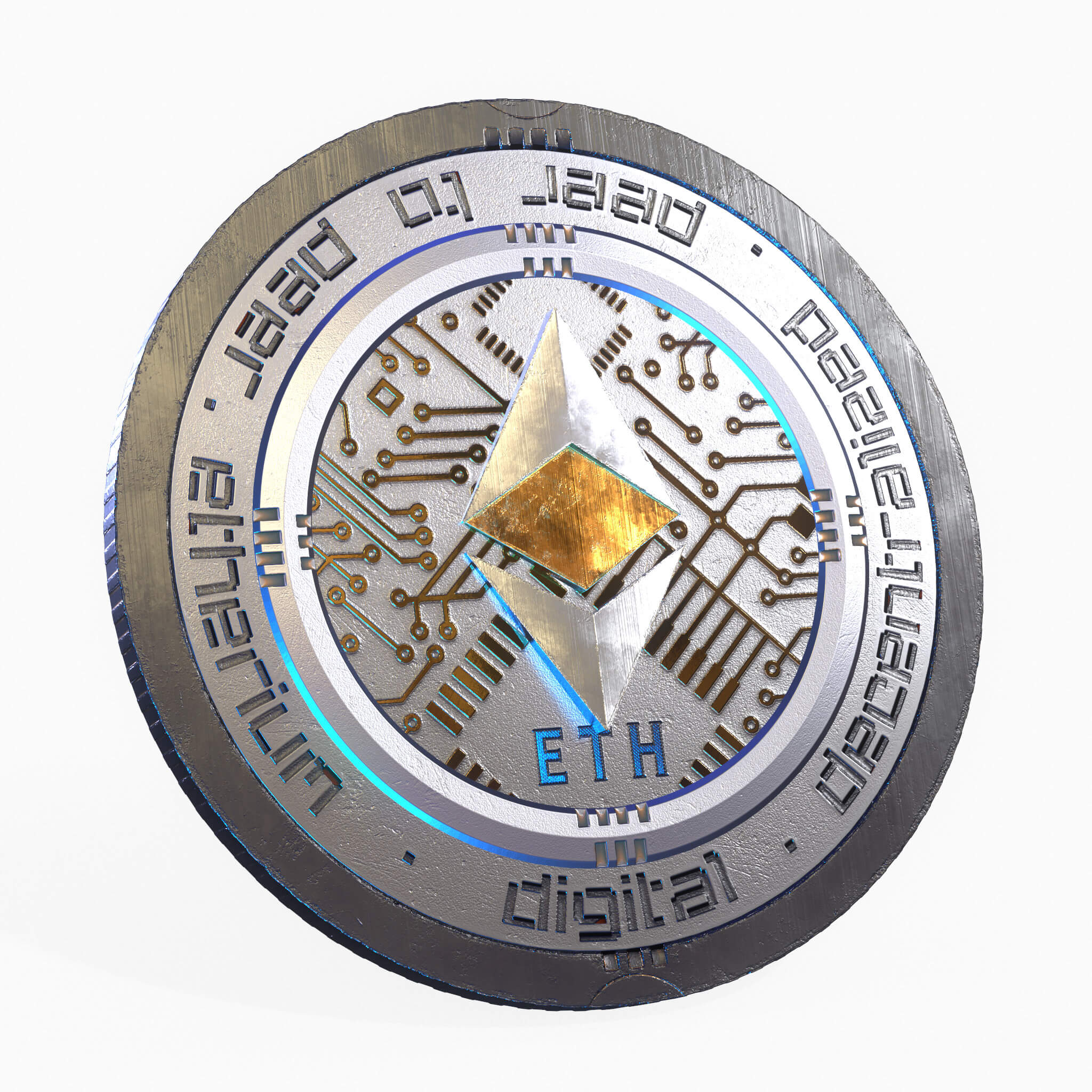Ethereum Cryptocurrency Coin - 3D Model by zames1992d