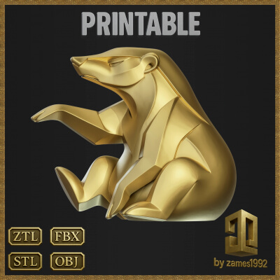 Geometric Honey Badger Figure - 3D Model by zames1992d