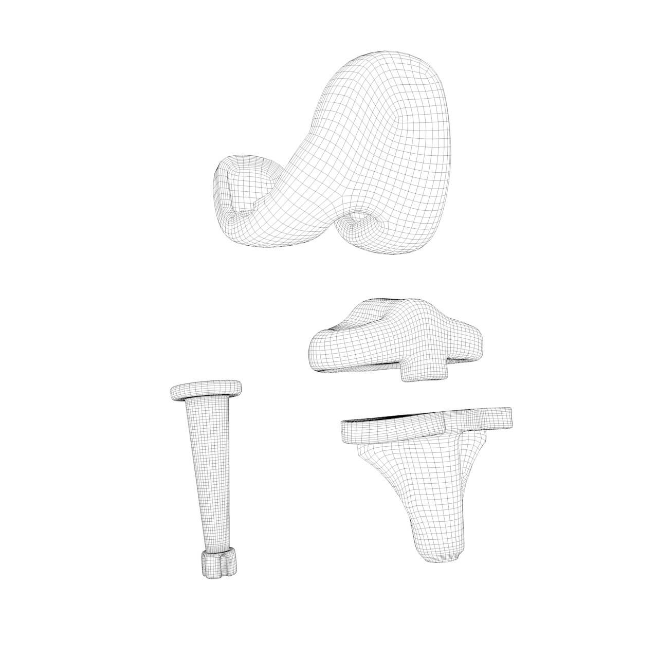 Knee Replacement Implant - 3D Model by zames1992d