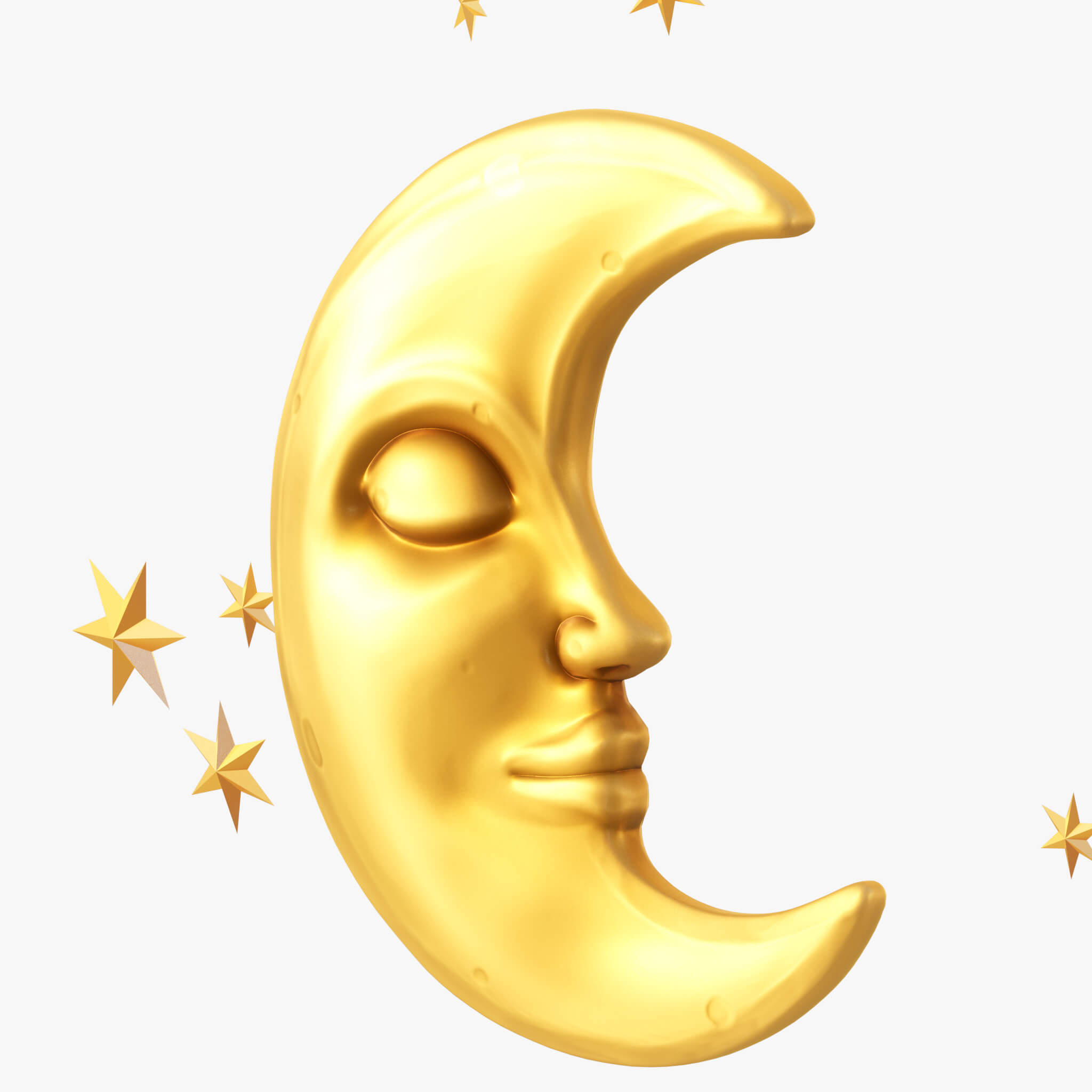 Moon Crescent Face - 3D Model by zames1992d