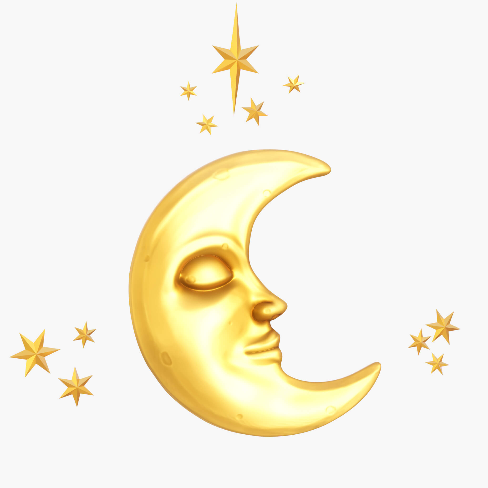 Moon Crescent Face - 3D Model by zames1992d